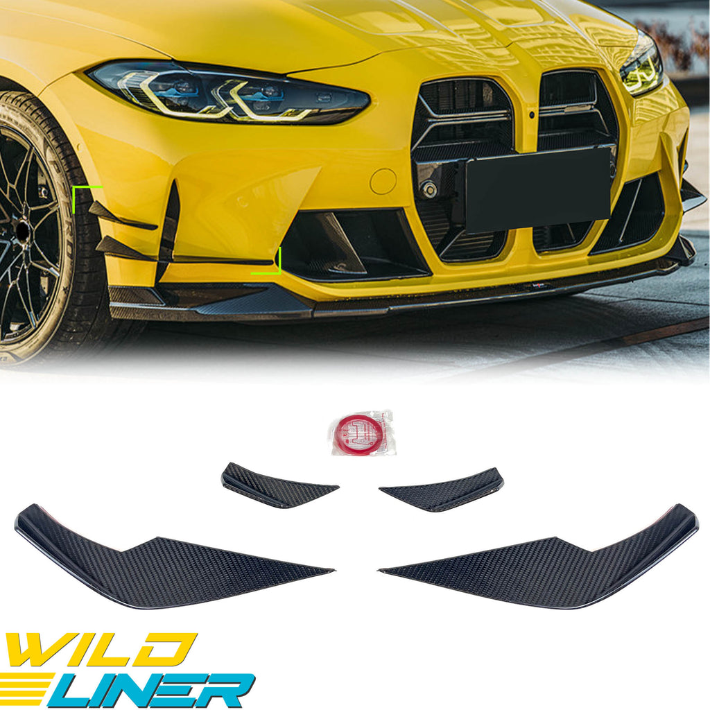 Dry Carbon Fiber Front Bumper Canards | For MG80 M3 & G82 G83 M4 ...
