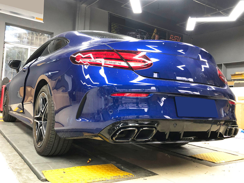 Mercedes C205/A205 AMG - Rear Diffuser & Black Exhaust Tips - WildLiner.com