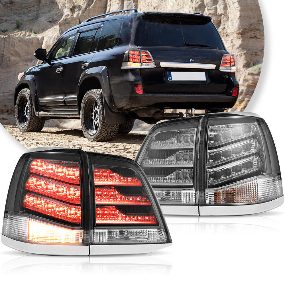 Full LED Tail Lights Clear - Toyota Land Cruiser 2008-2015 - WildLiner.com