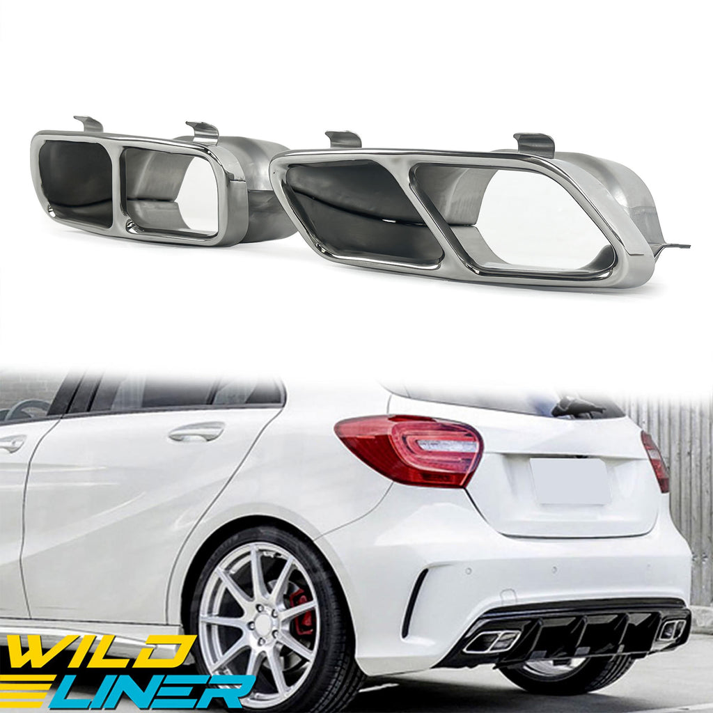 Chrome Exhaust Pipe Muffler Tips for Mercedes W176 A45 C117 CLA45 X156 ...