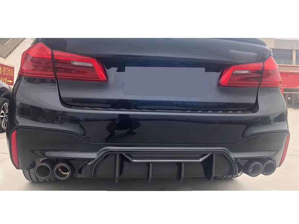 Matte Carbon Twin Exhaust Tips - For BMW G30 / G31 5 Series M-sport ...