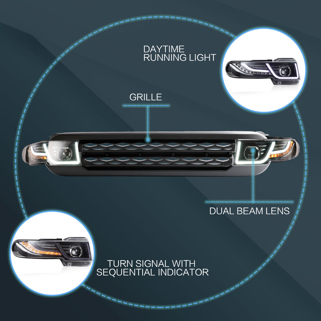 LED Headlights, Front Grille - Toyota FJ Cruiser 2007-2015 - WildLiner.com