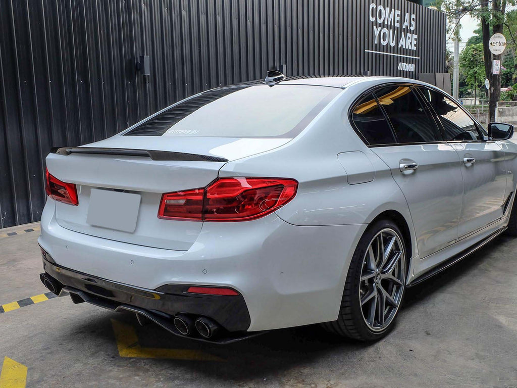 Dual Exhaust Tips Matte Carbon - For BMW G30 5-Series M-Sport ...