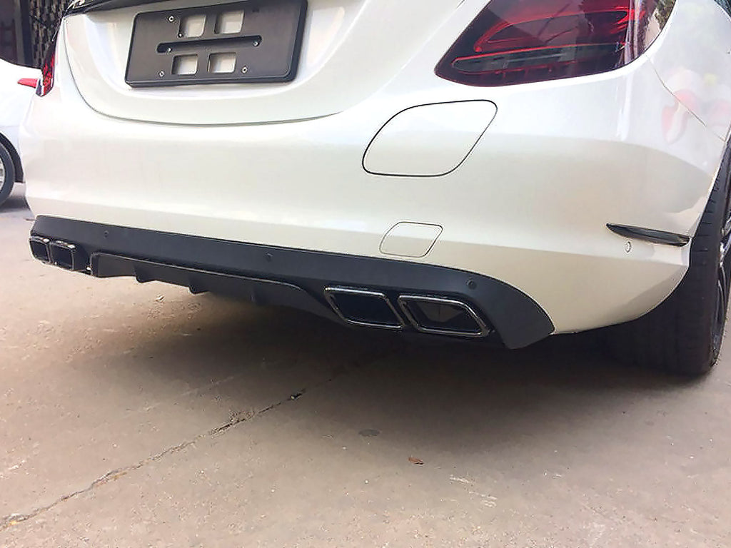 Rear Diffuser & Exhaust Tips - Mercedes W205 Sedan Non-AMG - WildLiner.com
