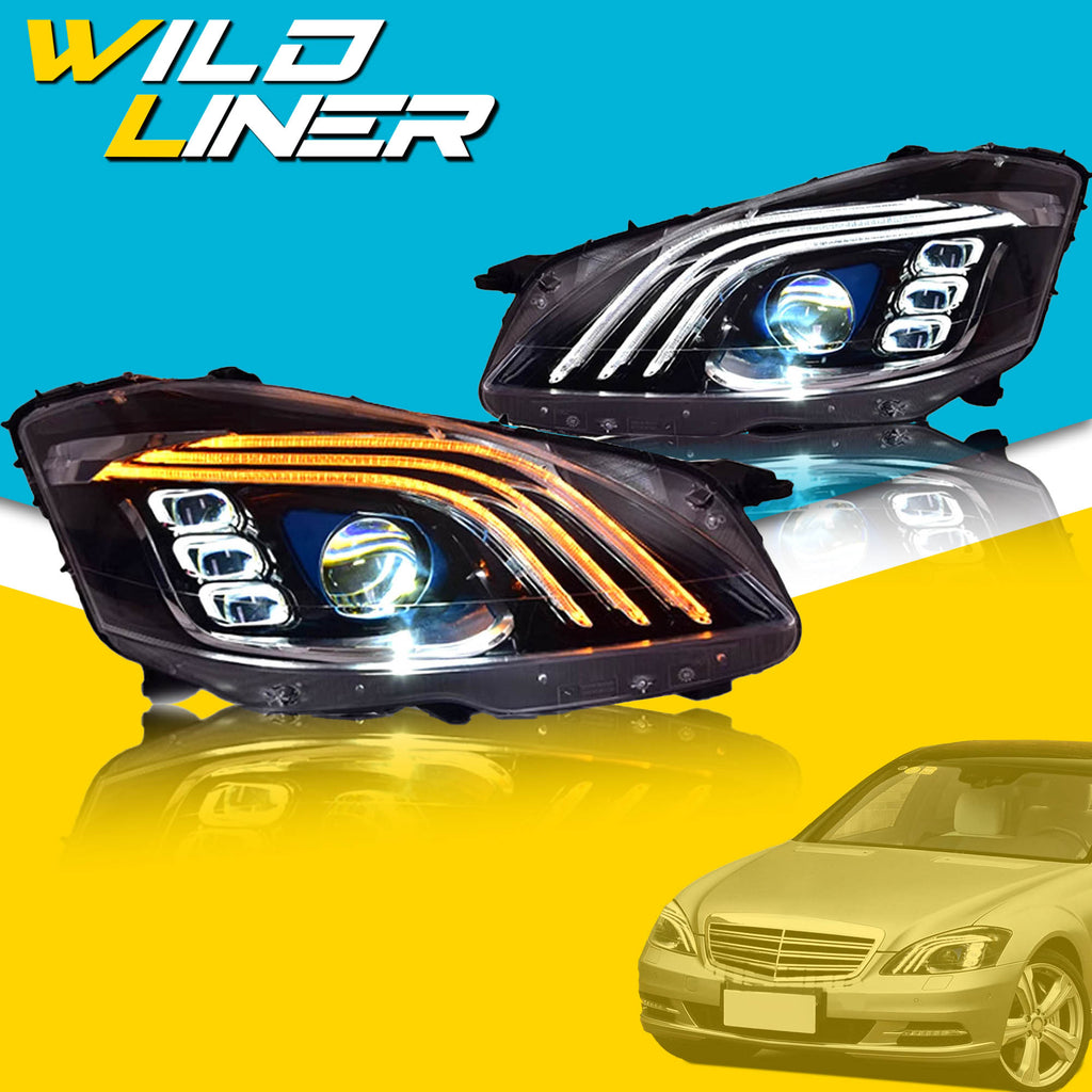 Premium Clear LED Headlights - for Mercedes-Benz W221 2010-2013 ...