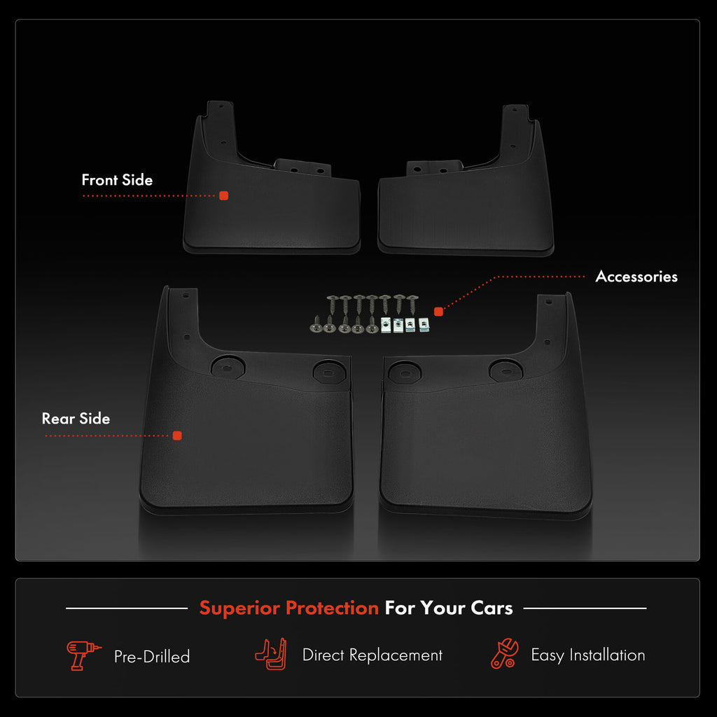 Front & Rear Mud Flaps - For Mitsubishi Triton L200 2019-2024 2.4L ...