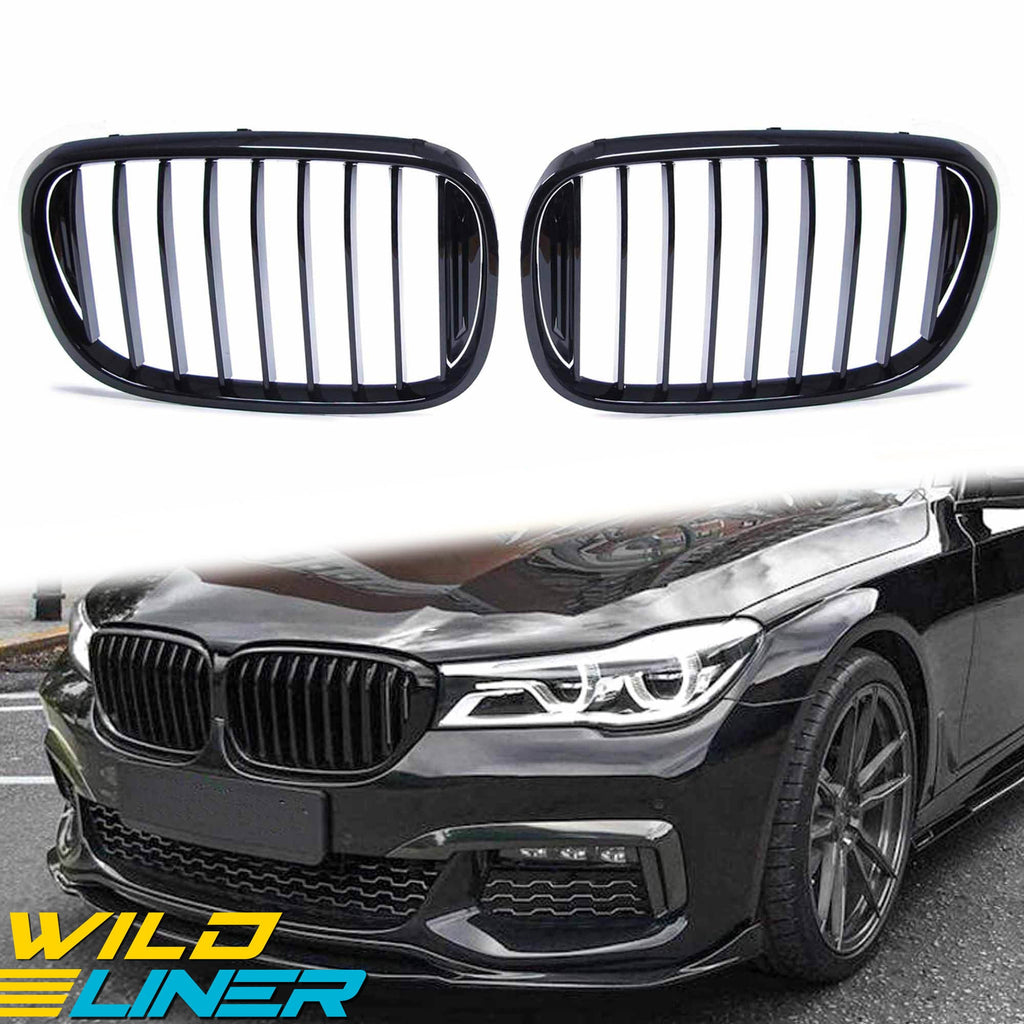 Black Front Grill - For BMW G11 G12 7-Series 2016-2019 - WildLiner.com