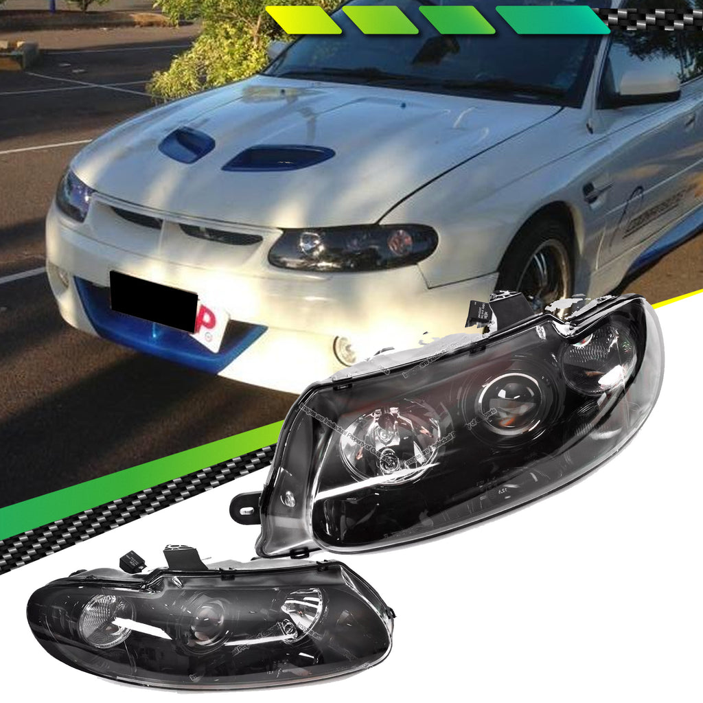 L+R Black Headlights - For Holden Commodore VT 1997-2000 - WildLiner.com
