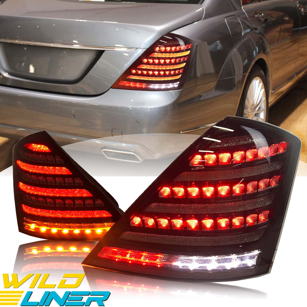 Premium Lightly Tinted LED Tail Lights - for Mercedes W221 2006-2013 ...