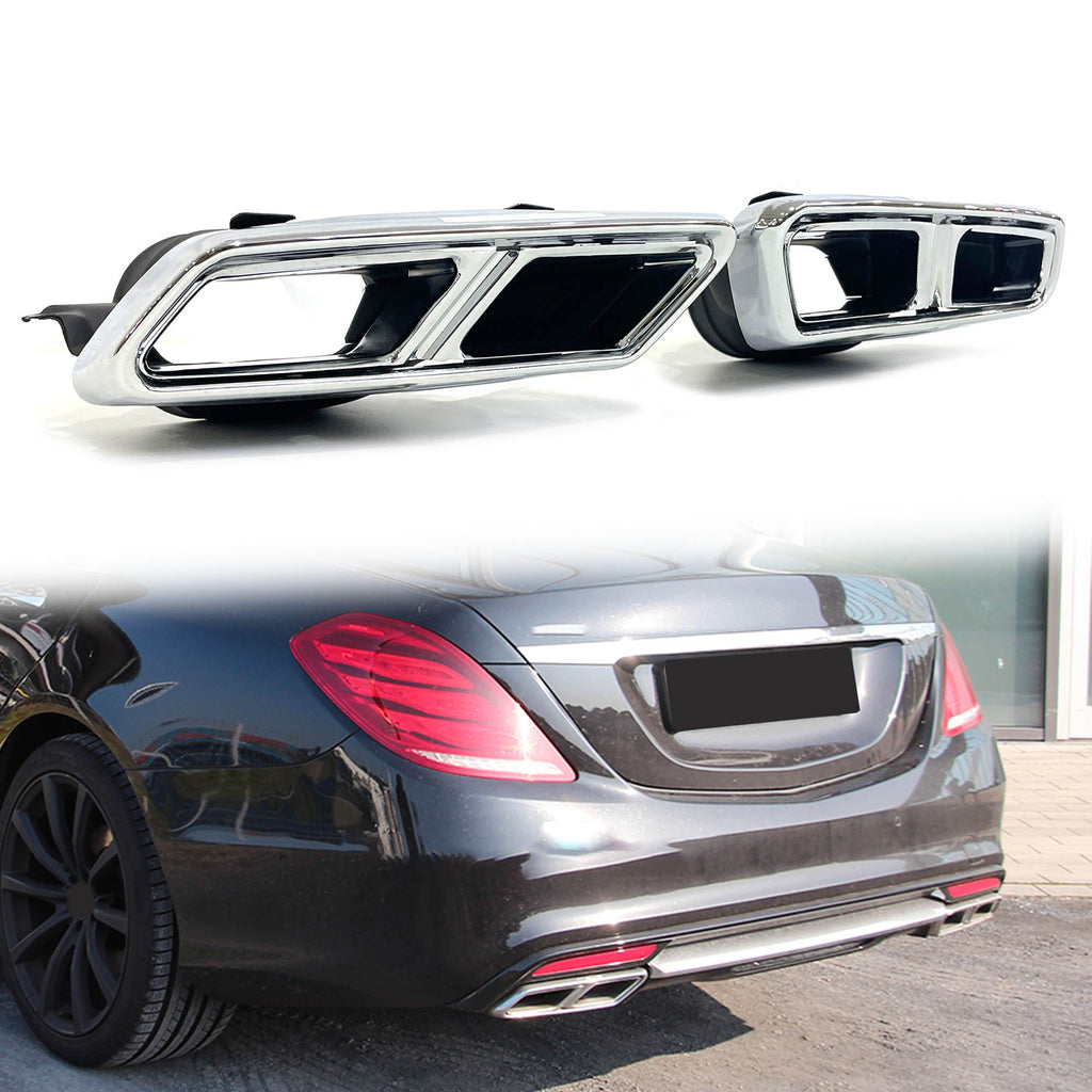 Chrome Exhaust Tips - Mercedes W222 S63 R231 SL65 W212 S212 E63 W218 ...