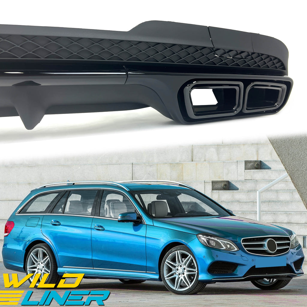 E63 Style Diffuser & Black Exhaust Tips - Mercedes W212/S212 2014-2016 ...