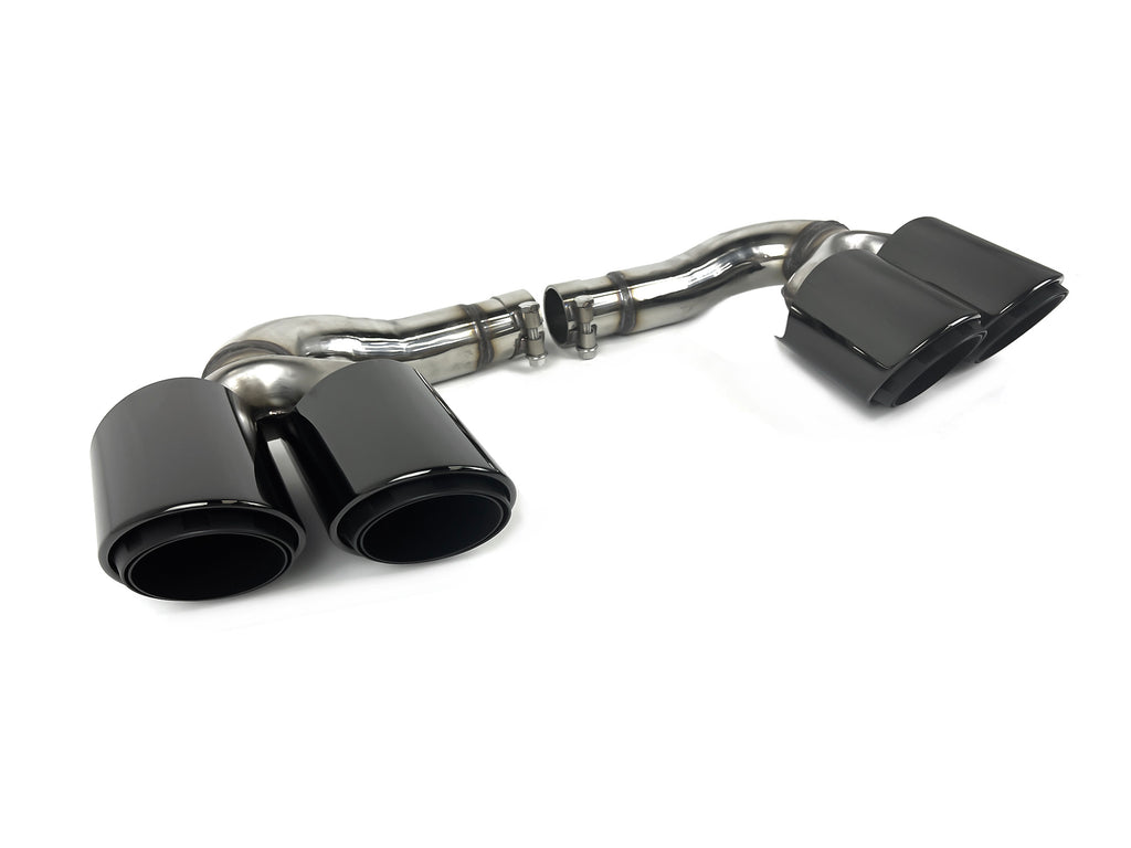 Black Round Exhaust Tips - For VW Touareg 2019-2024 - WildLiner.com