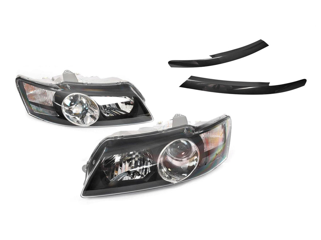 Black Headlight & Eyelids - For Holden Commodore VY 2002-2004 ...