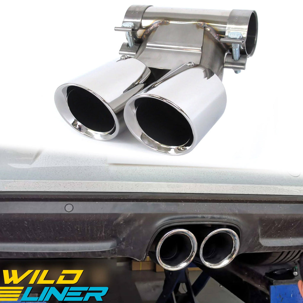 Chrome Exhaust Tips - For Porsche 718 Boxster / Cayman 982 - WildLiner.com
