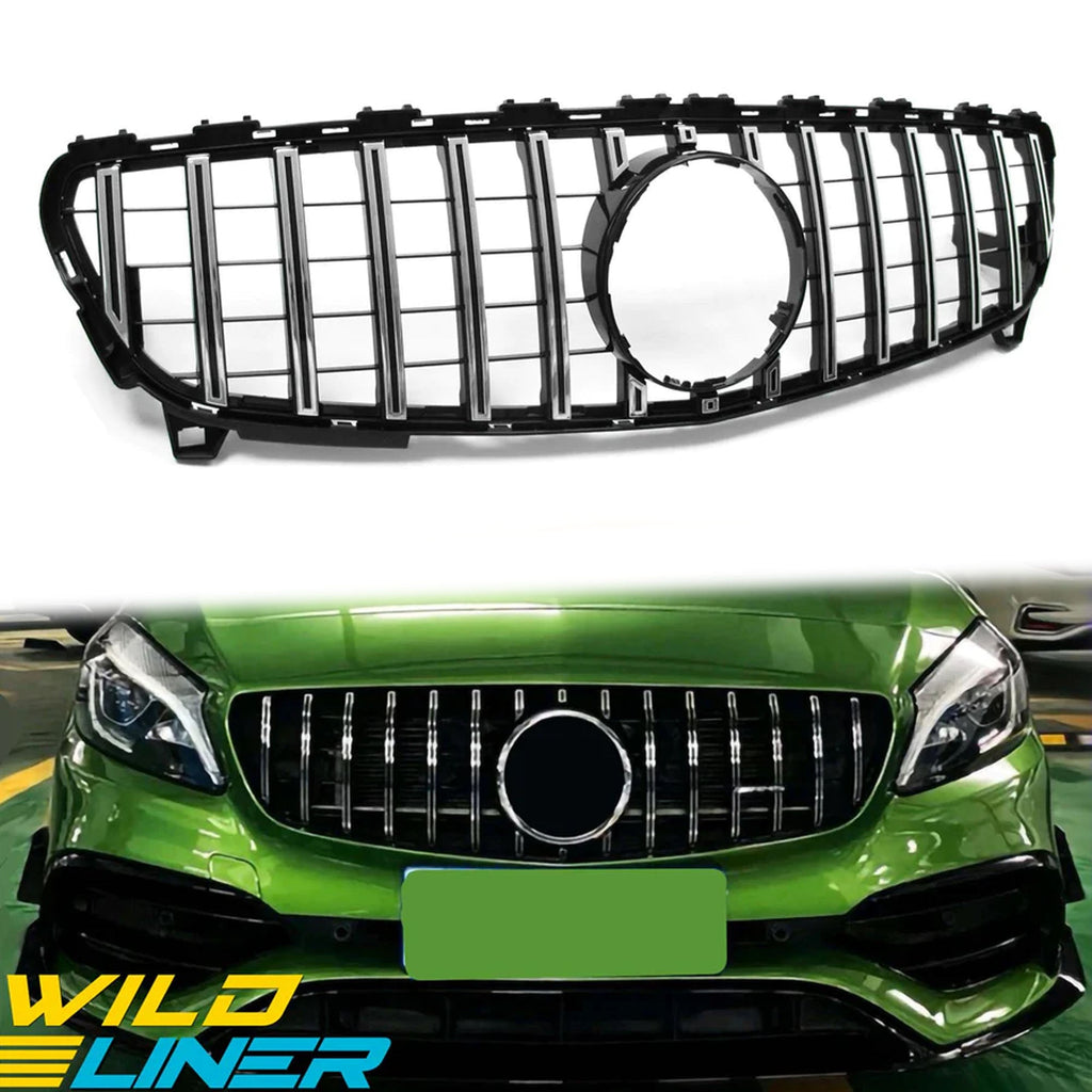 Chrome GTR Front Grill - 2016-2018 Mercedes W176 A250 A200 A45 ...