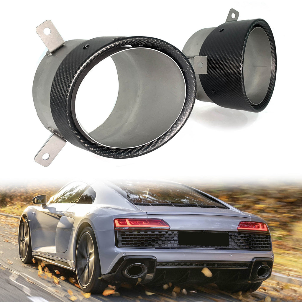 Matte Carbon Exhaust Tips - For Audi R8 V10 2007-2012 - WildLiner.com