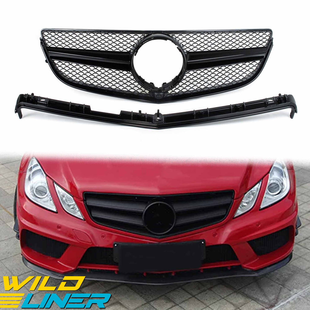 Black Front Mesh Grill - Mercedes C207/A207 Coupe 2014-2017 - WildLiner.com