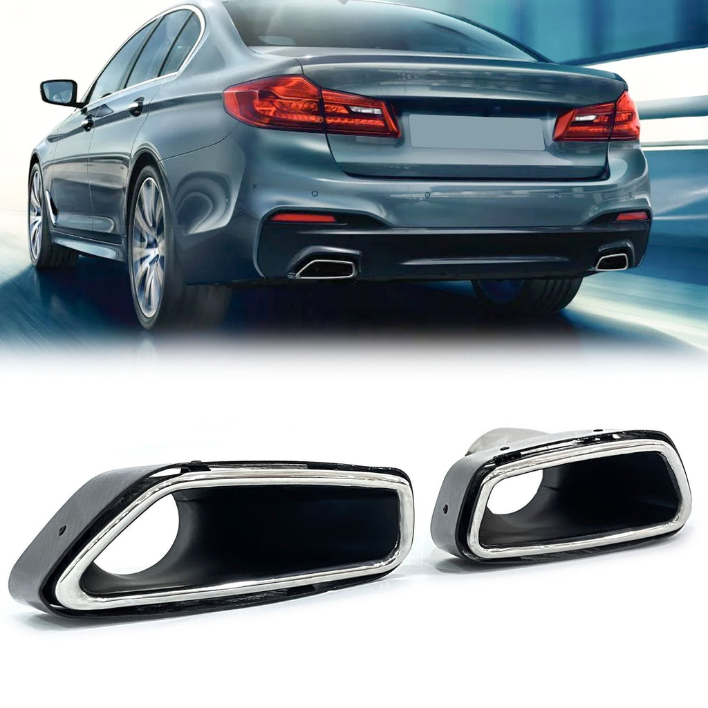 Carbon Fiber Exhaust Tips - For BMW G30 5 Series - WildLiner.com